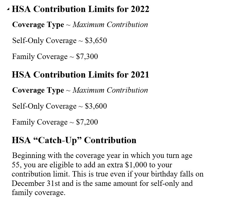 HSA-Contribution-Limits – Keith Dorney